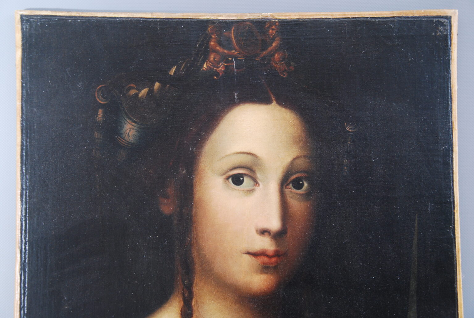 Huile sur toile représentant Lucrèce époque 16ème - Antiquités Lassaussois